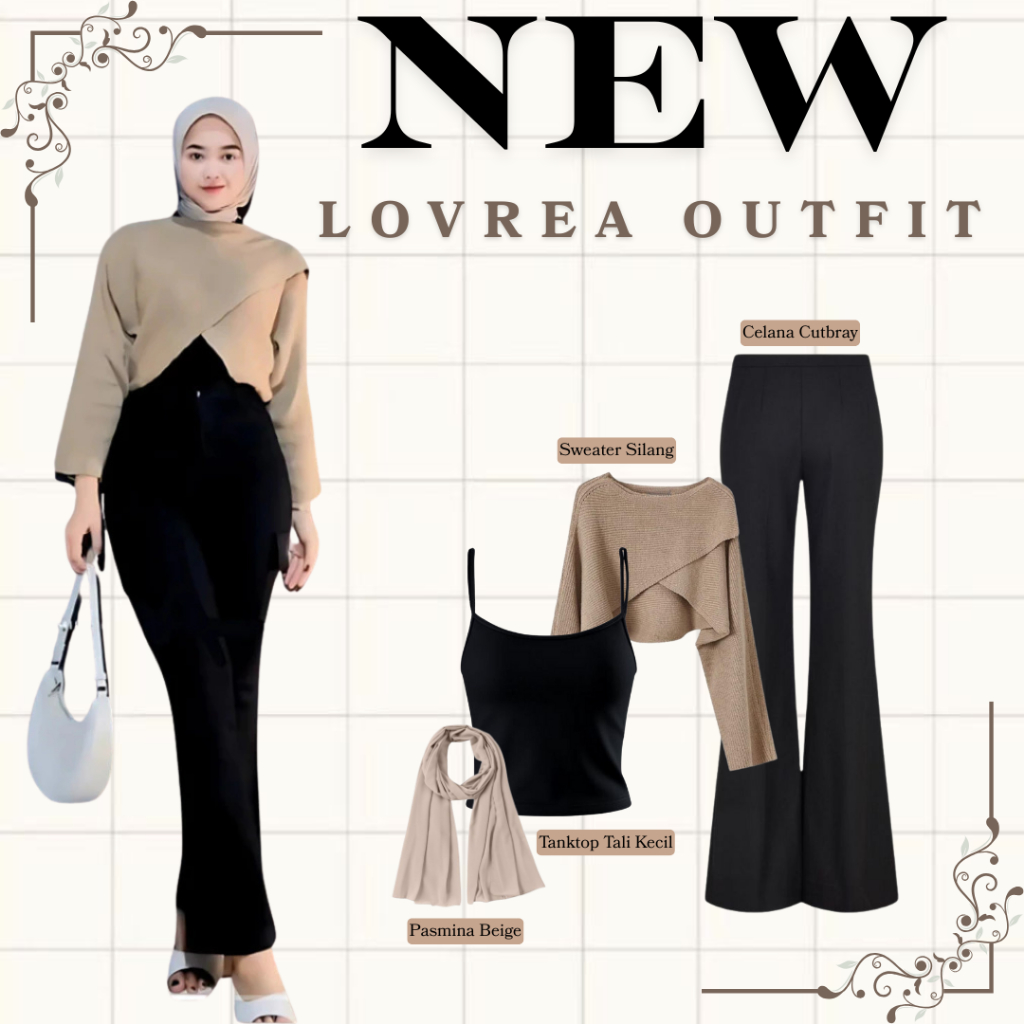 Jual Outfit Set Kekinian Setelan Meet Up ( Sweater + Tanktop + Cutbray ...