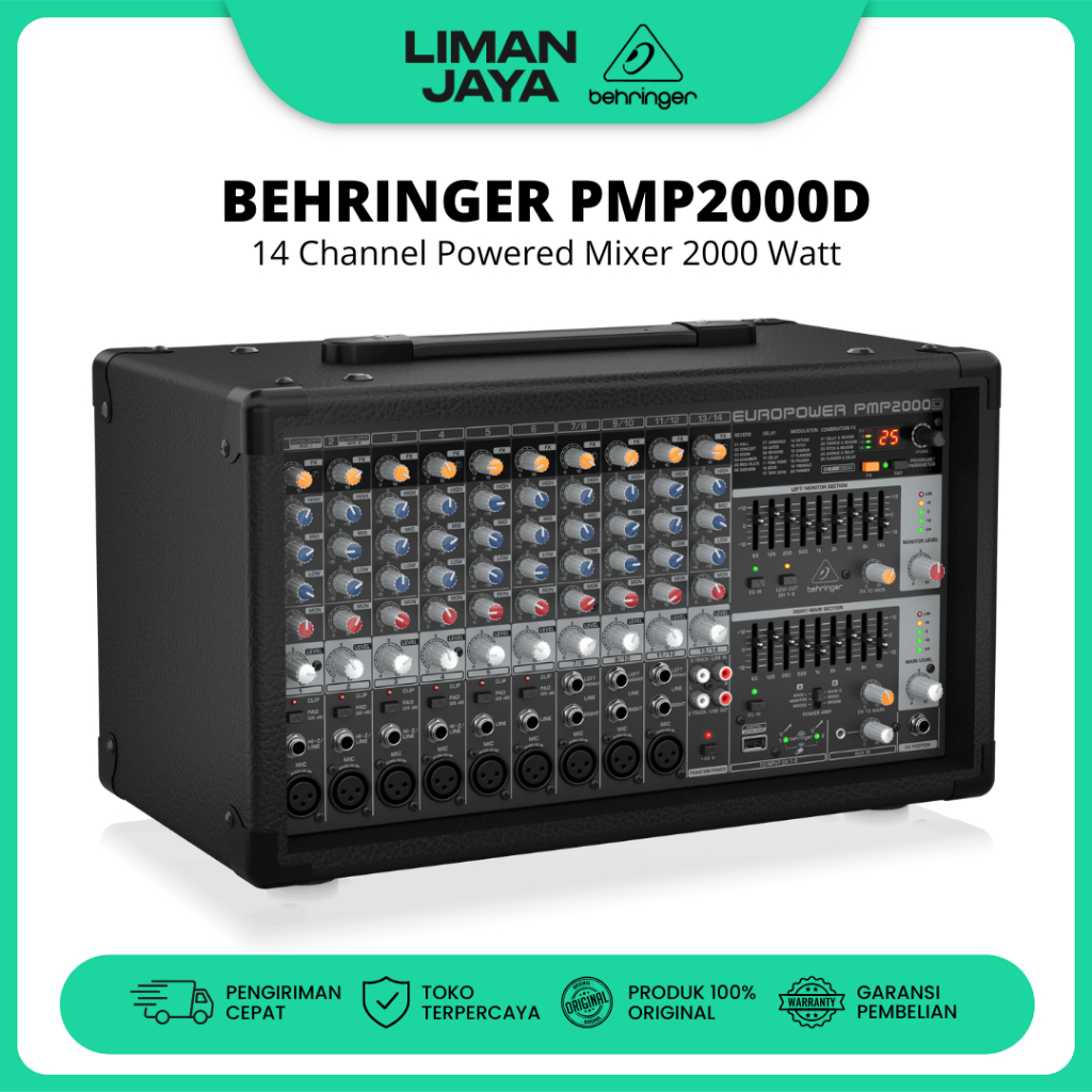 Jual Behringer PMP2000D PMP2000 Powered Mixer Power 14 Input 2000 Watt ...