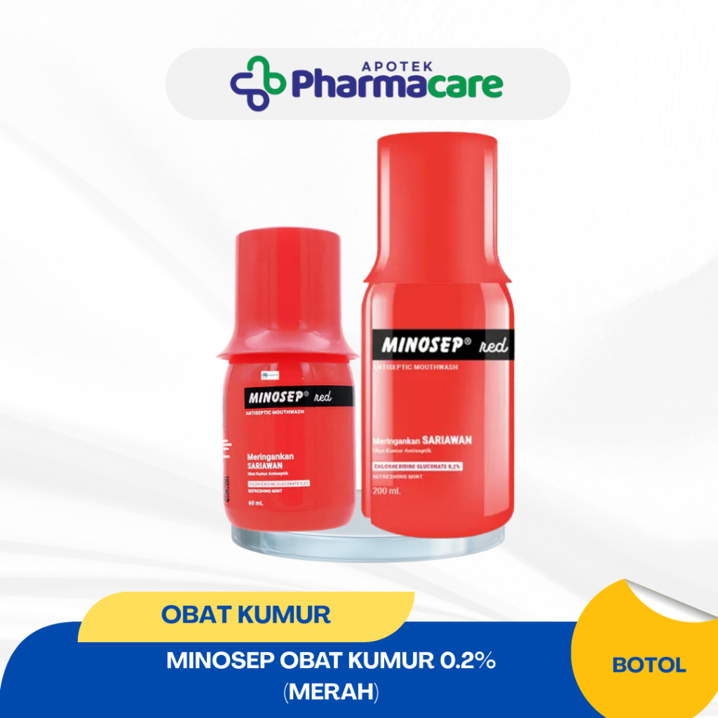 Jual MINOSEP OBAT KUMUR 0,2% (MERAH) - 60 ML & 200 ML | Shopee Indonesia