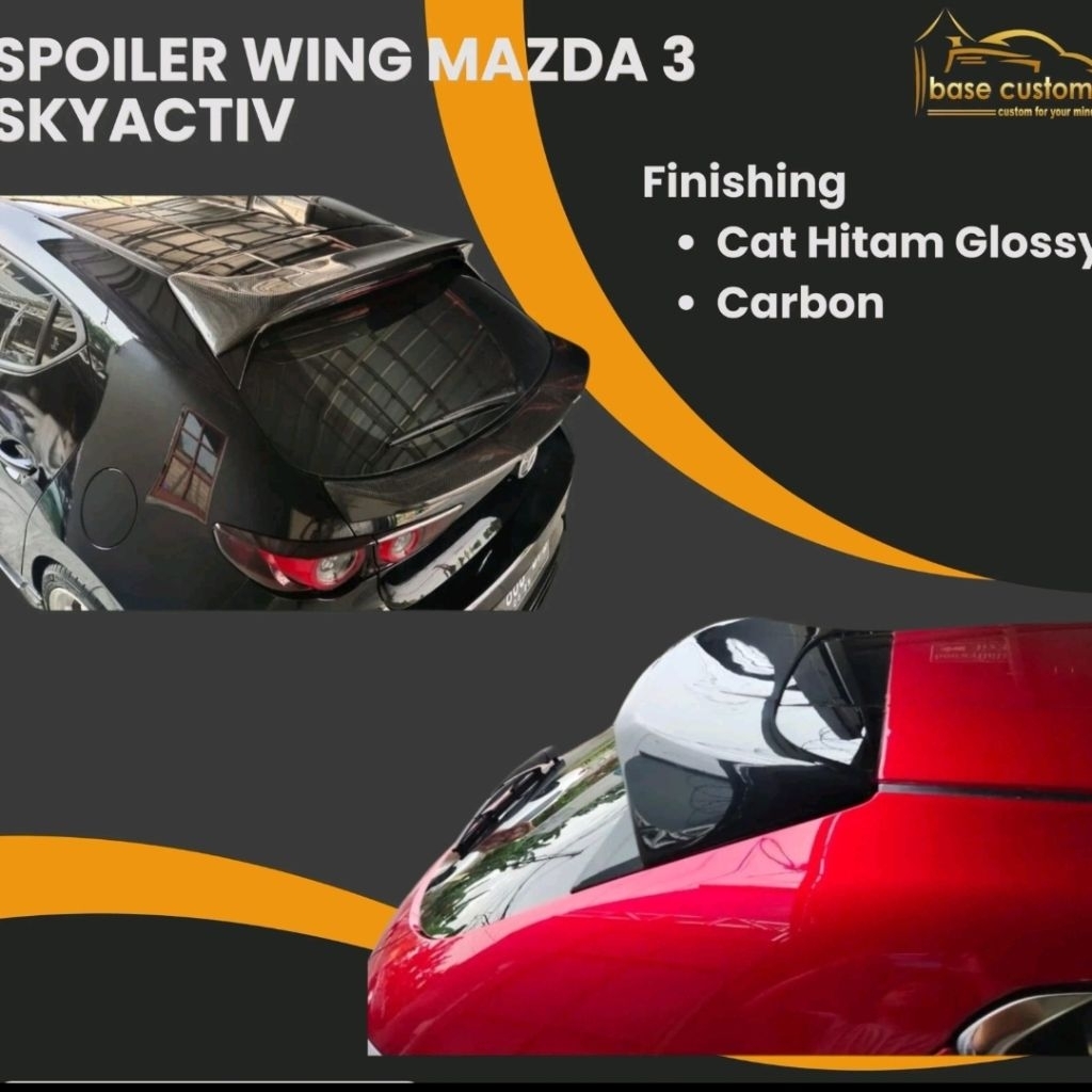 Jual Spoiler Wing Mazda 3 Skyactiv - FINISH CAT DAN CARBON | Shopee ...