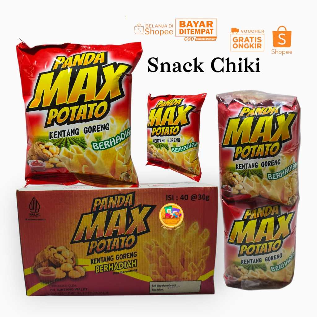 Jual CHIKI POTATO PANDA MAX CHIKI KENTANG GORENG YANG BERHADIAH 1 PAC ...