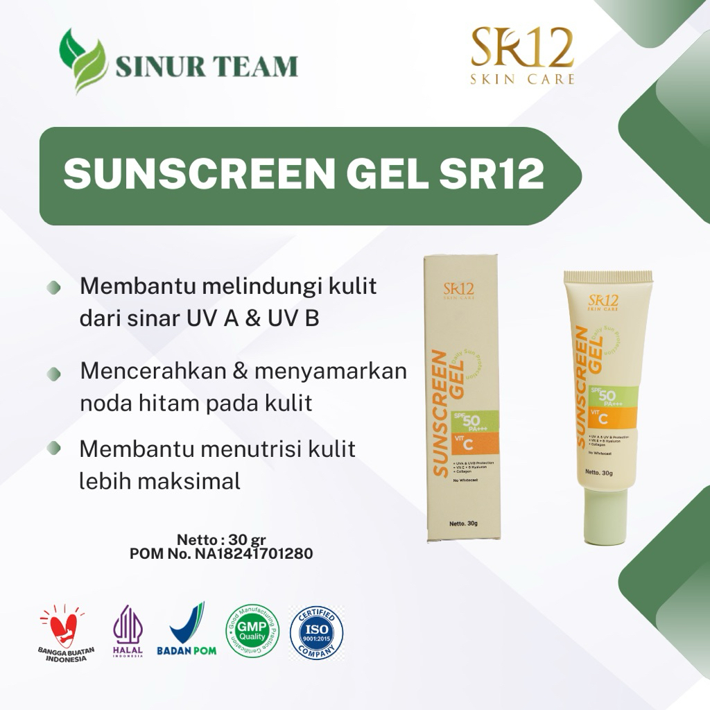 Jual SR12 Sunscreen Gel Spf 50 PA+++ / Sunscreen Gel Spf 50 SR12 ...