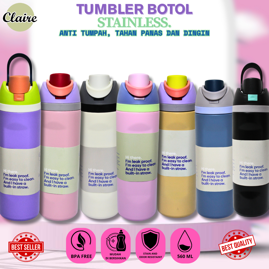Jual [Claire] Botol Minum Termos Stainless 560 ML Tahan Panas Dan ...