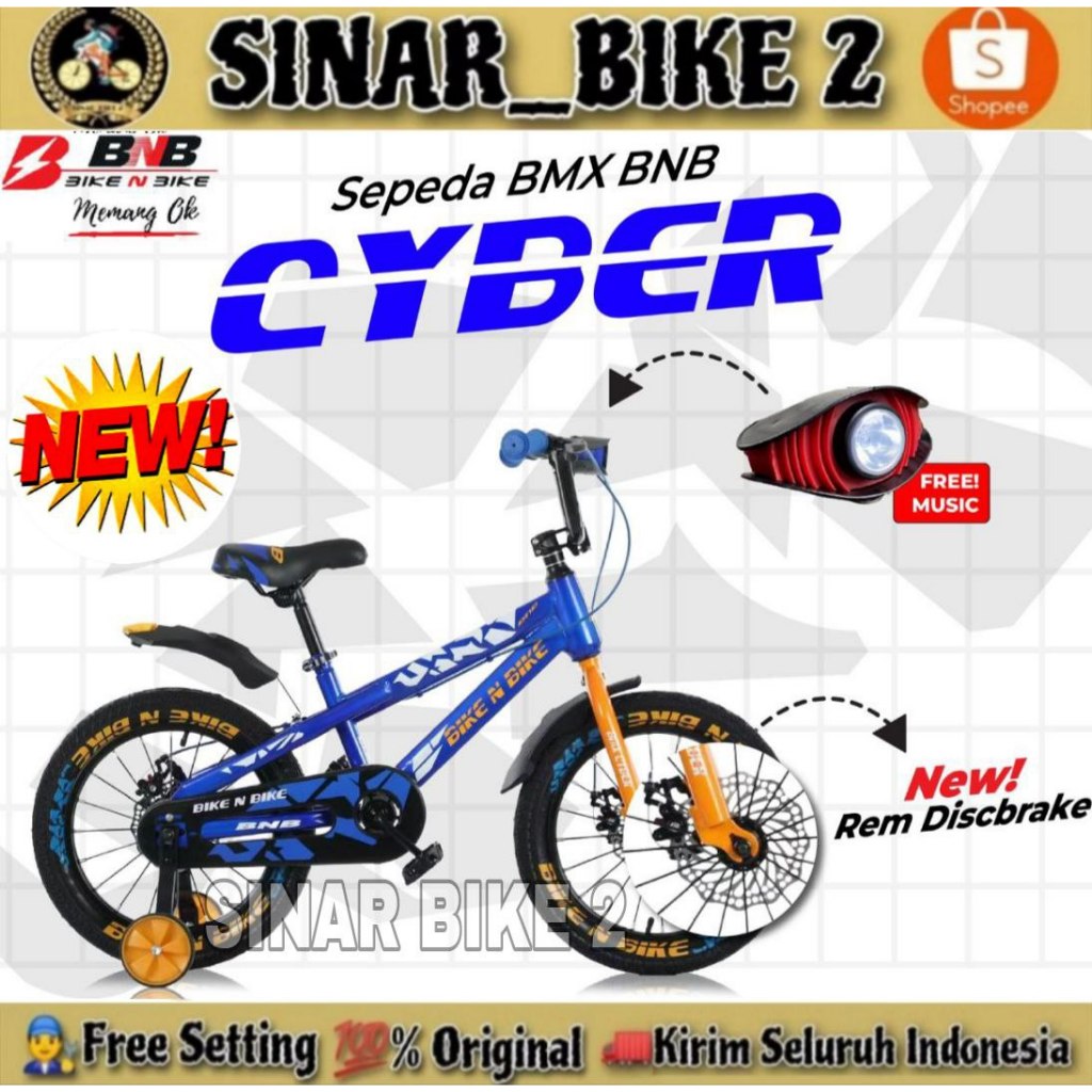 Jual Sepeda Anak Laki Laki BMX BNB CYBER Ukuran 16 Ban 2.50 Disc Brake ...