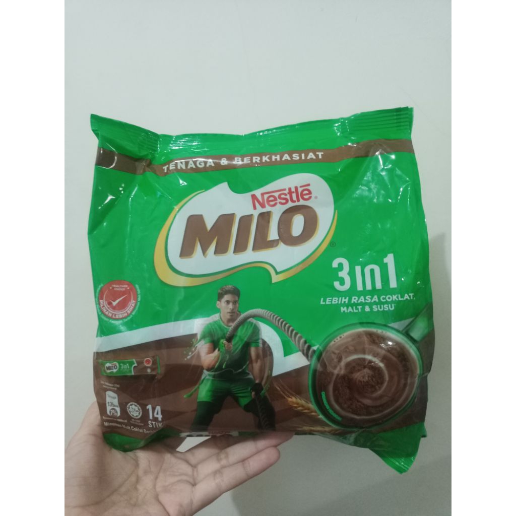 Jual MILO 3IN1 MINUMAN COKLAT SACHET ISI 14STICK | Shopee Indonesia