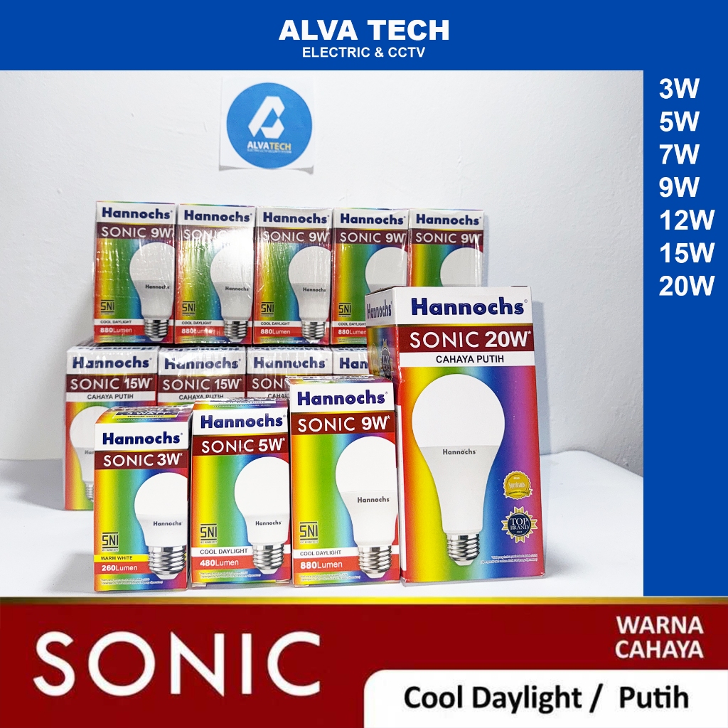 Jual Lampu LED Hannochs Sonic 3w 5w 7w 9w 12w 15w 20w GARANSI 1 TAHUN ...
