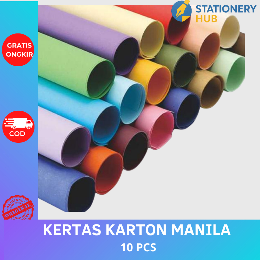 Jual (10 Lembar) Kertas Karton MANILA Warna-warni / Kertas BC Warna 2 ...