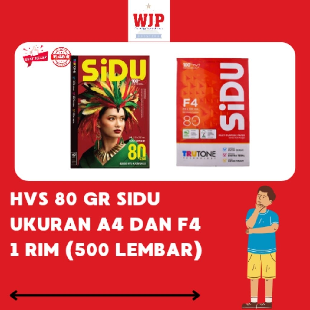 Jual KERTAS HVS 80 GR MERK A4 DAN F4 SIDU (500 LEMBAR) | Shopee Indonesia