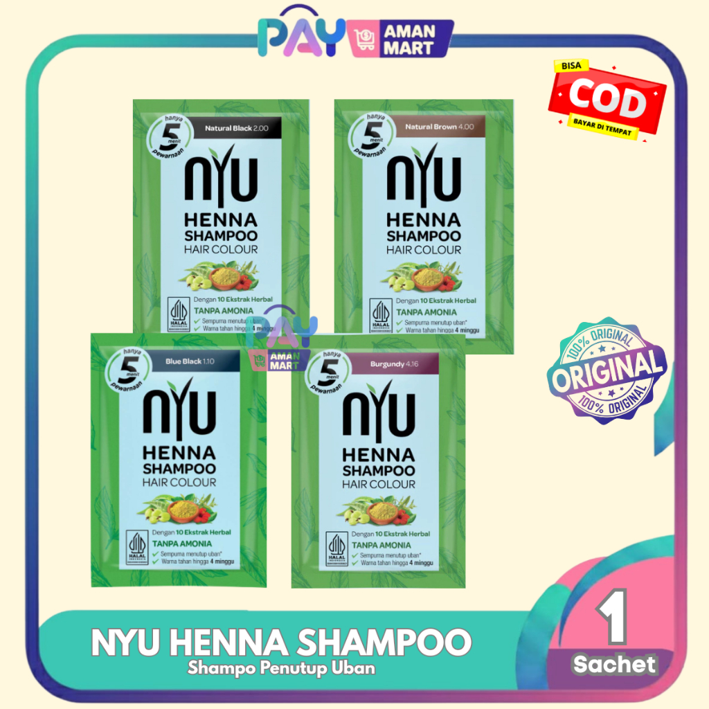 Jual PROMO!! NYU HENNA SHAMPOO SACHET PEWARNA RAMBUT | Shopee Indonesia