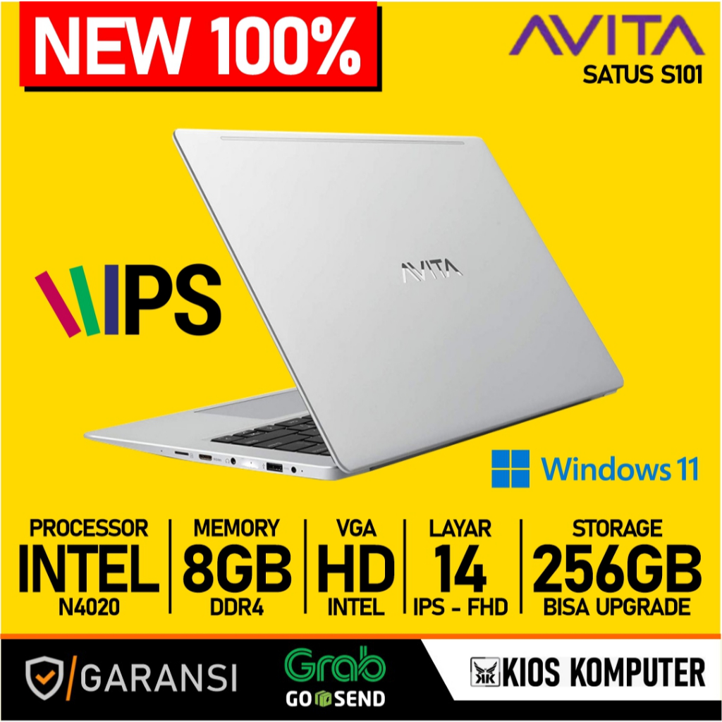 Jual OBRAL LAPTOP AVITA SATUS S101 INTEL CELERON N4020 8GB DDR4 512GB M ...