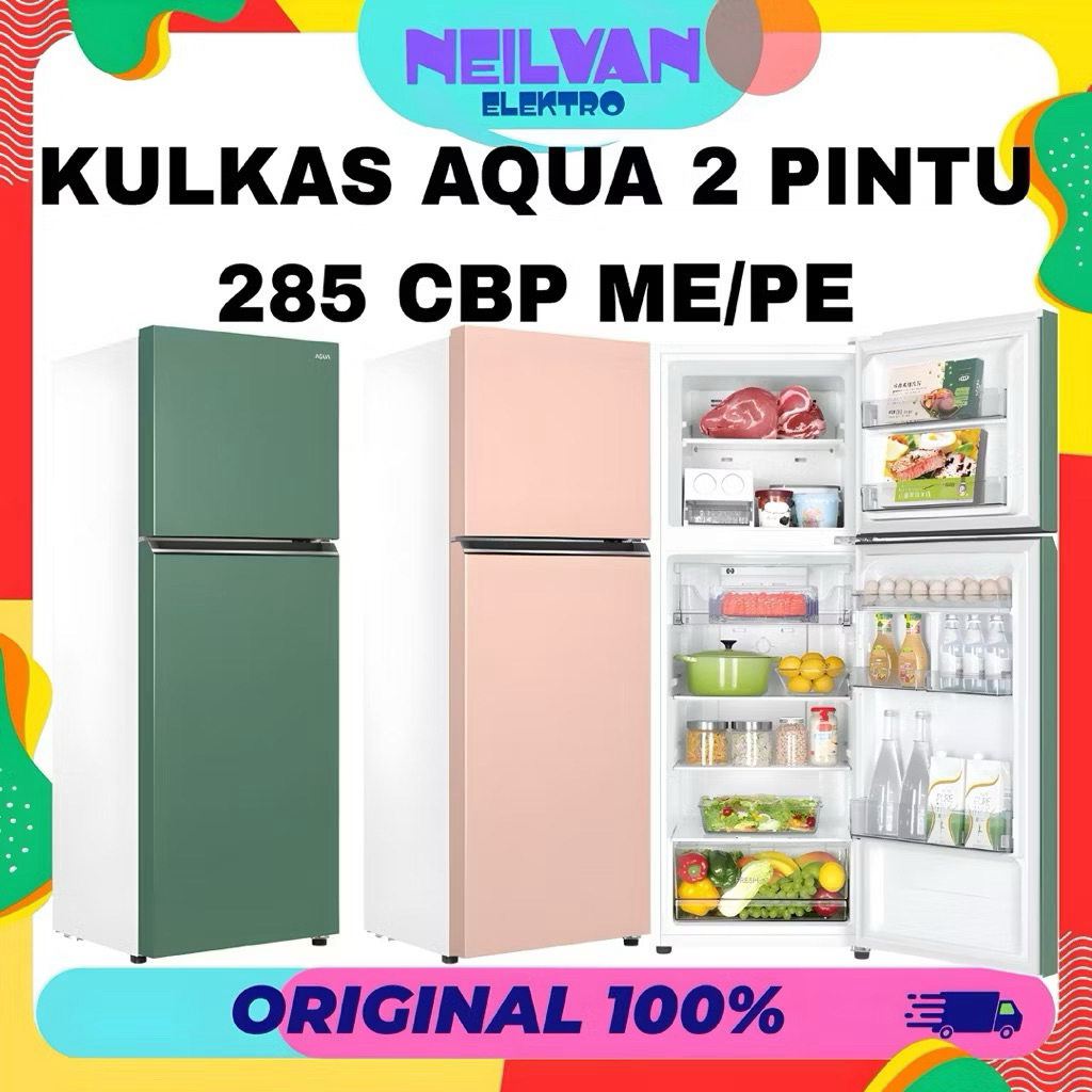Jual kulkas aqua 2 pintu tanpa bunga es 285 cbp | Shopee Indonesia