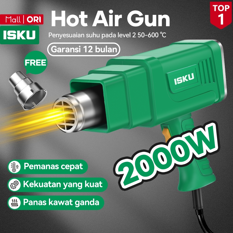 Jual ISKU Hot Air Gun- Pistol Udara Panas 2000W Pemanas Ganda ...