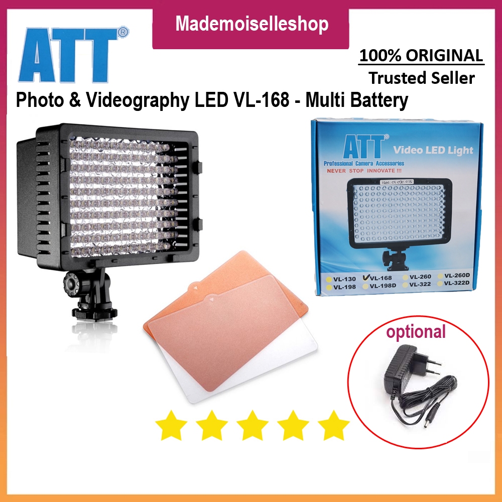 Jual ATT LED VL168 LED for DSLR Mirrorless Handycam / Video Camera ...