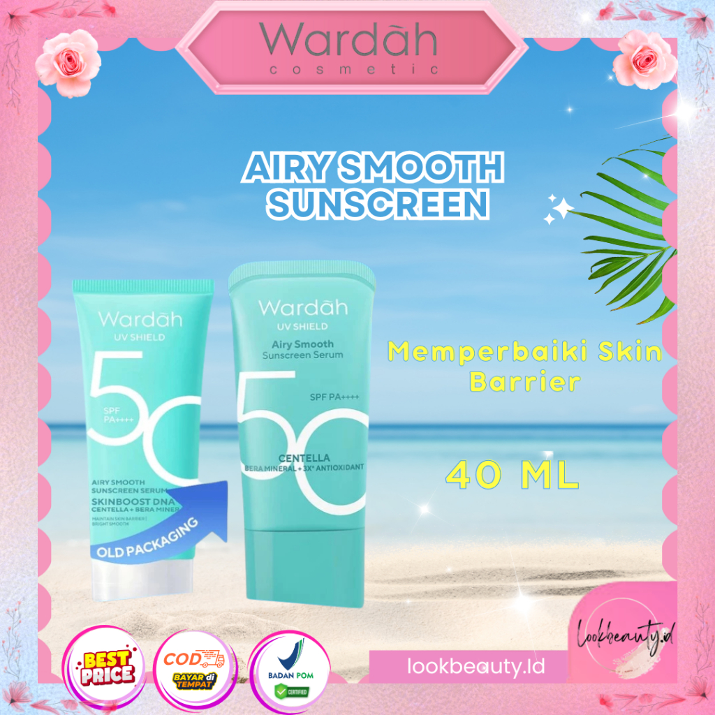Jual Wardah UV Shield Airy Smooth Sunscreen Serum SPF 50 PA++++ 40ML ...