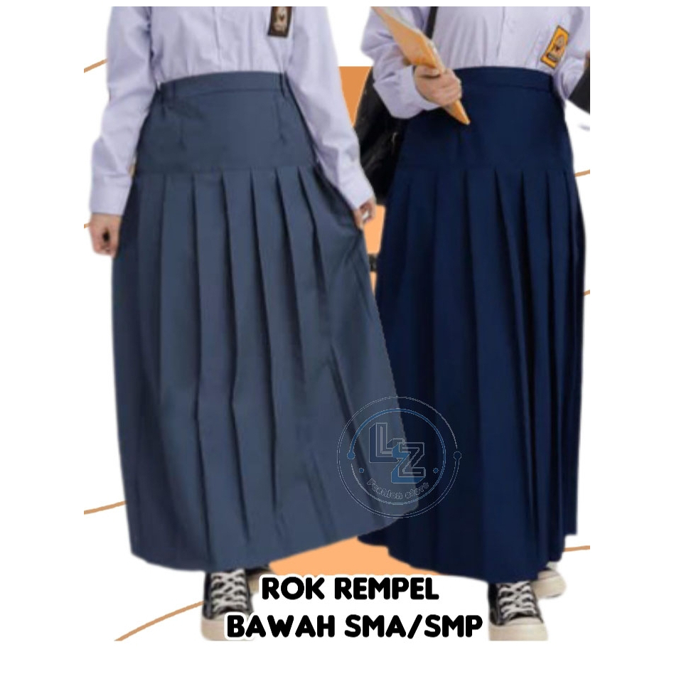 Jual Rok Rempel Bawah Abu-Coklat Hitam Putih Seragam Sekolah SMA/SMK ...