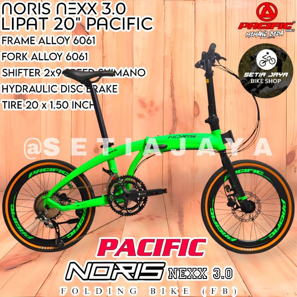 Jual Sepeda Lipat 20 Inch PACIFIC NORIS NEXX 3.0 Frame Alloy, 2x9 Speed ...
