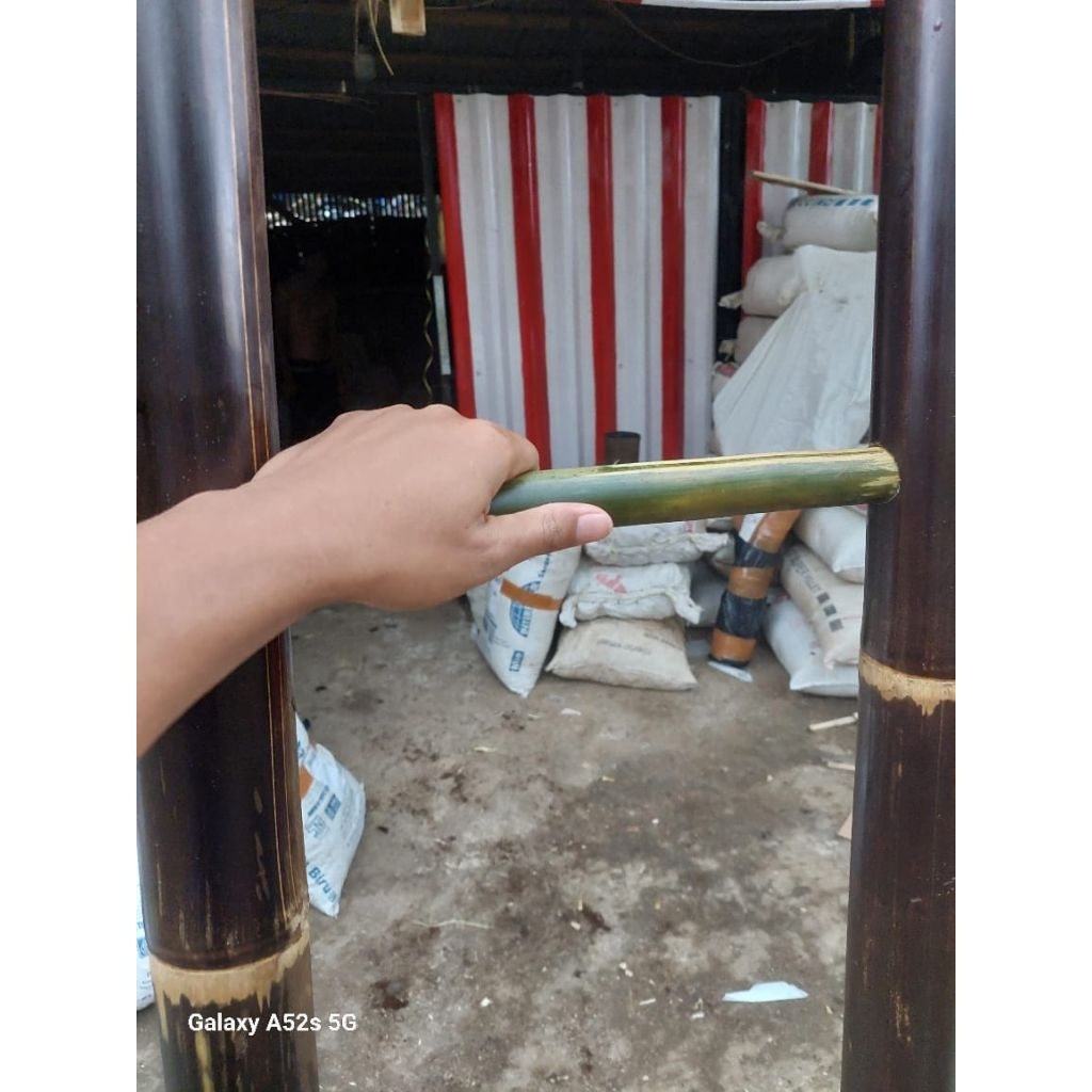 Jual Tangga bambu hitam tinggi 3m taraje kokoh kuat bambu unik | Shopee ...