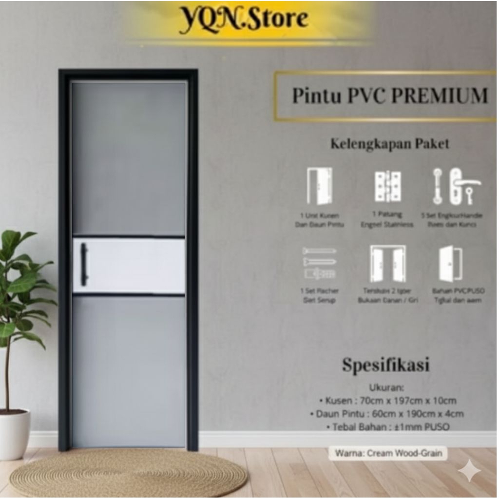 Jual Pintu Kamar Mandi PVC Tebal Premium untuk Toilet WC Minimalis ...