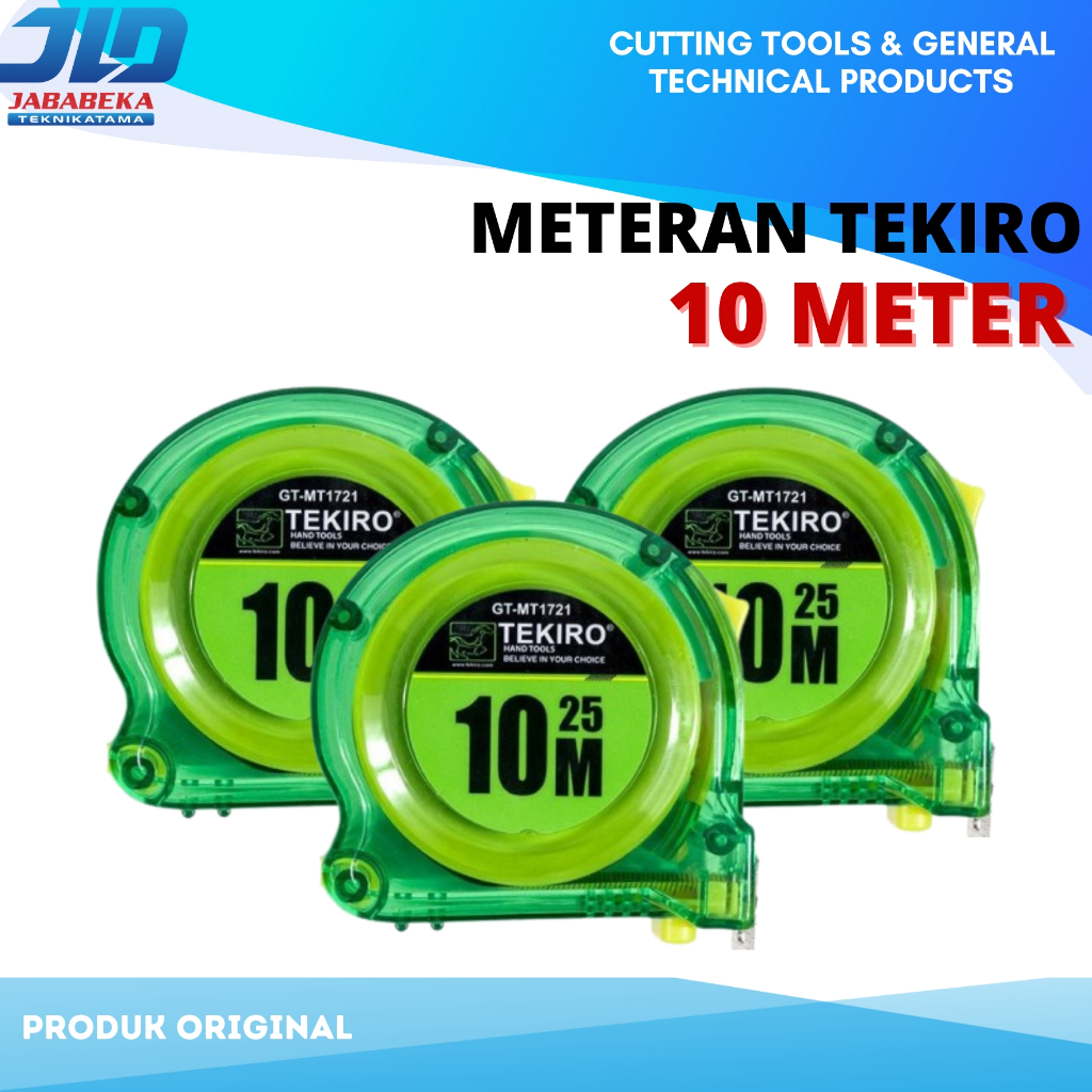 Jual Tekiro Meteran 10M Transparan Hijau Terkiro 10M Measurement Tape ...