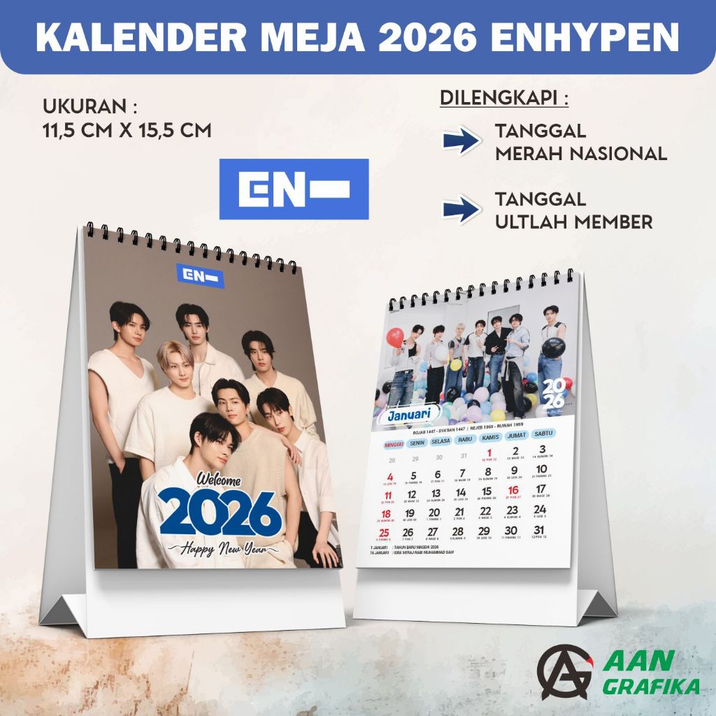 Jual KALENDER MEJA 2026 - KPOP ENHYPEN - Kalender Murah | Shopee Indonesia