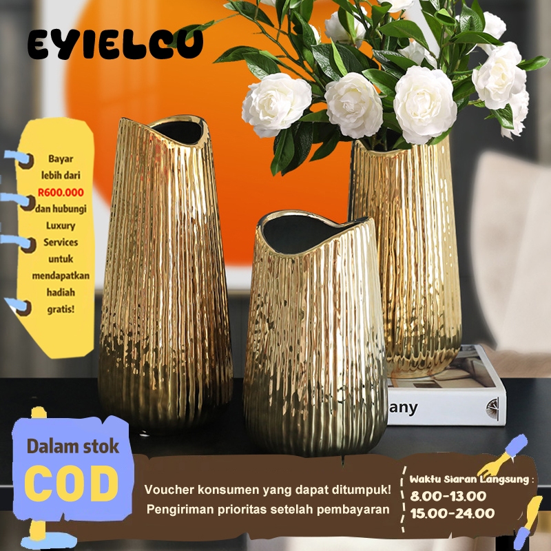 Jual Eyre （Buku Terlaris Top10）Cahaya mewah berlapis emas vas mulut ...