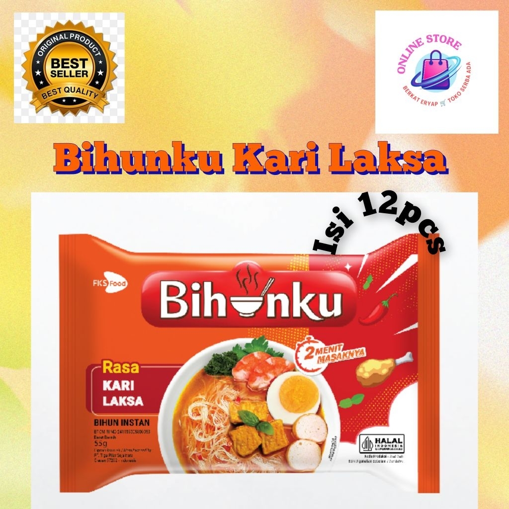 Jual Paket Bundling bihun kuah instan - Bihunku Kari Laksa - 55gr - 12 ...
