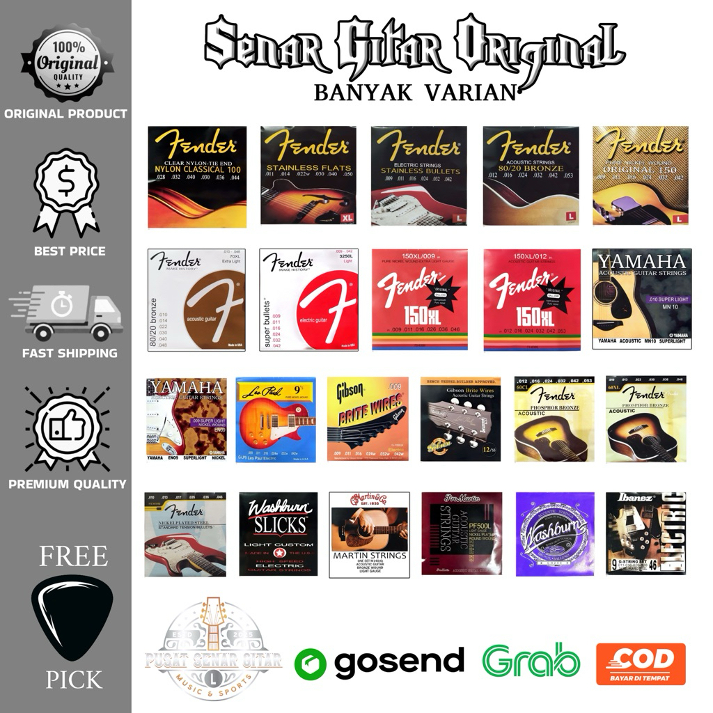 Jual Senar Gitar Akustik Elektrik Nylon 1 Set Original Guitar Strings ...
