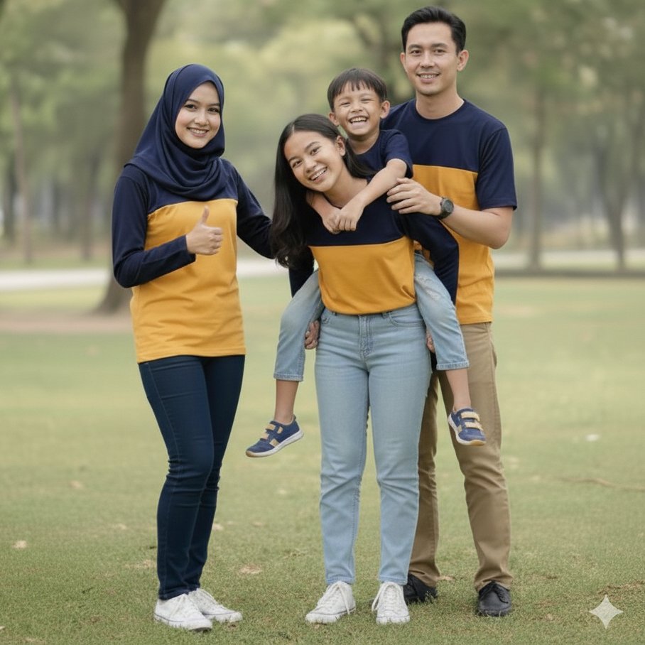 Jual (PREMIUM QUALITY) KAOS KOMBINASI NAVY - KUNING EMAS (BIG SIZE ...