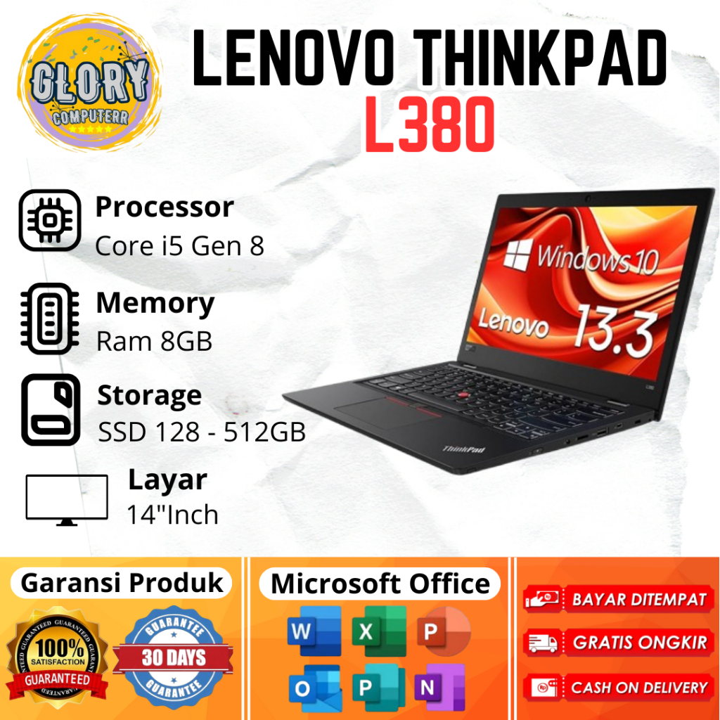 Jual Lenovo Thinkpad L380 Core i5 Gen 8 Ram 8GB SSD 128GB / 256GB ...
