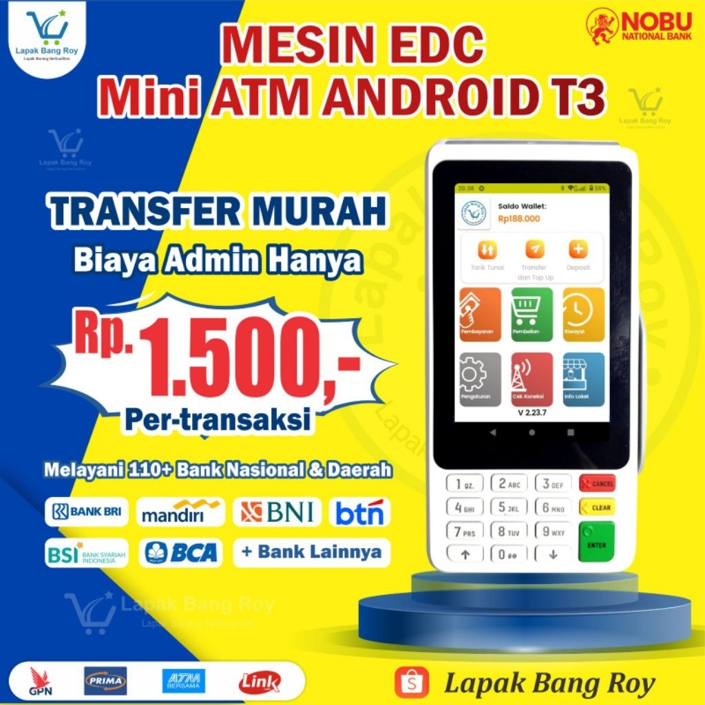 Jual Mesin EDC Android MINI ATM T3 - NOBU BANK RESMI ORIGINAL dan ...