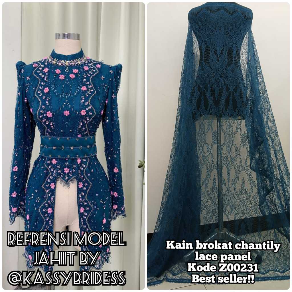 Jual KAIN BROKAT CHANTILY LACE PANEL KODE Z00231 MODERN KEBAYA BALI ...