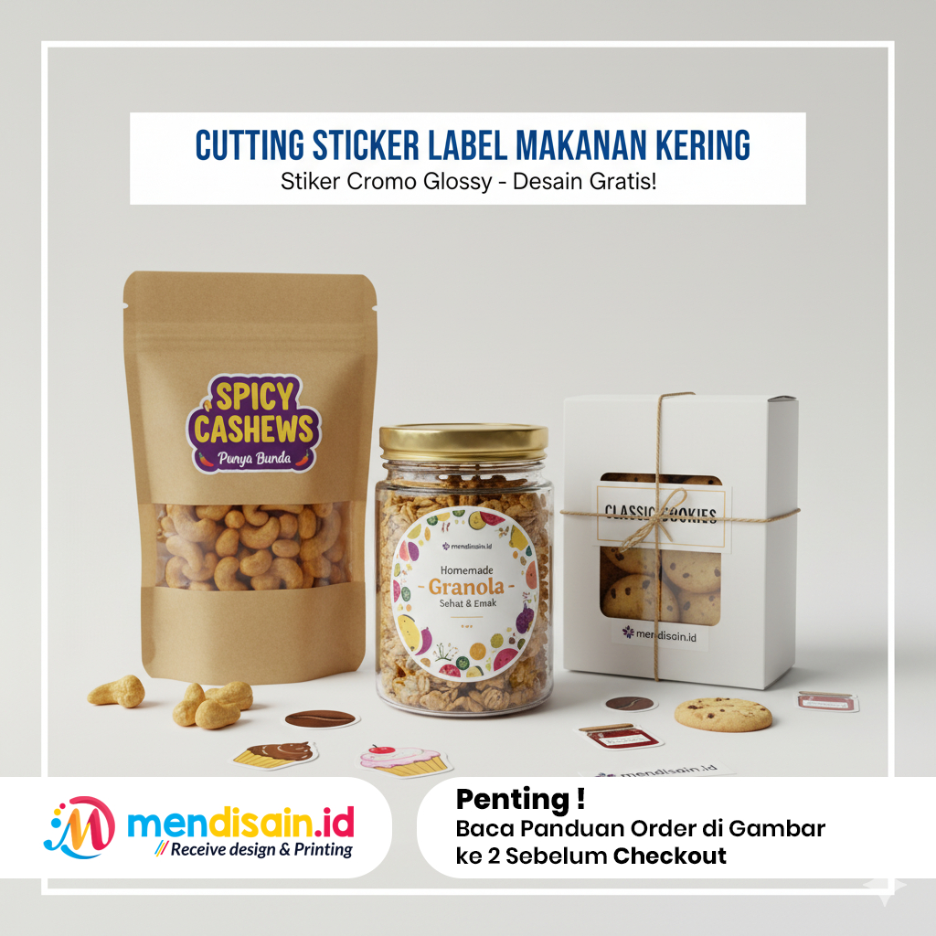 Jual Stiker Label Kemasan | Cromo Glossy | Gratis Desain | Branding ...