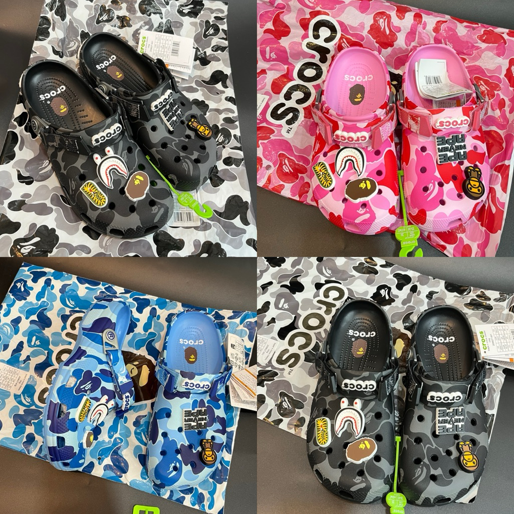 Jual Sandal Cross X Bape Classic Clog / Cros X Bape Clog unisex ...