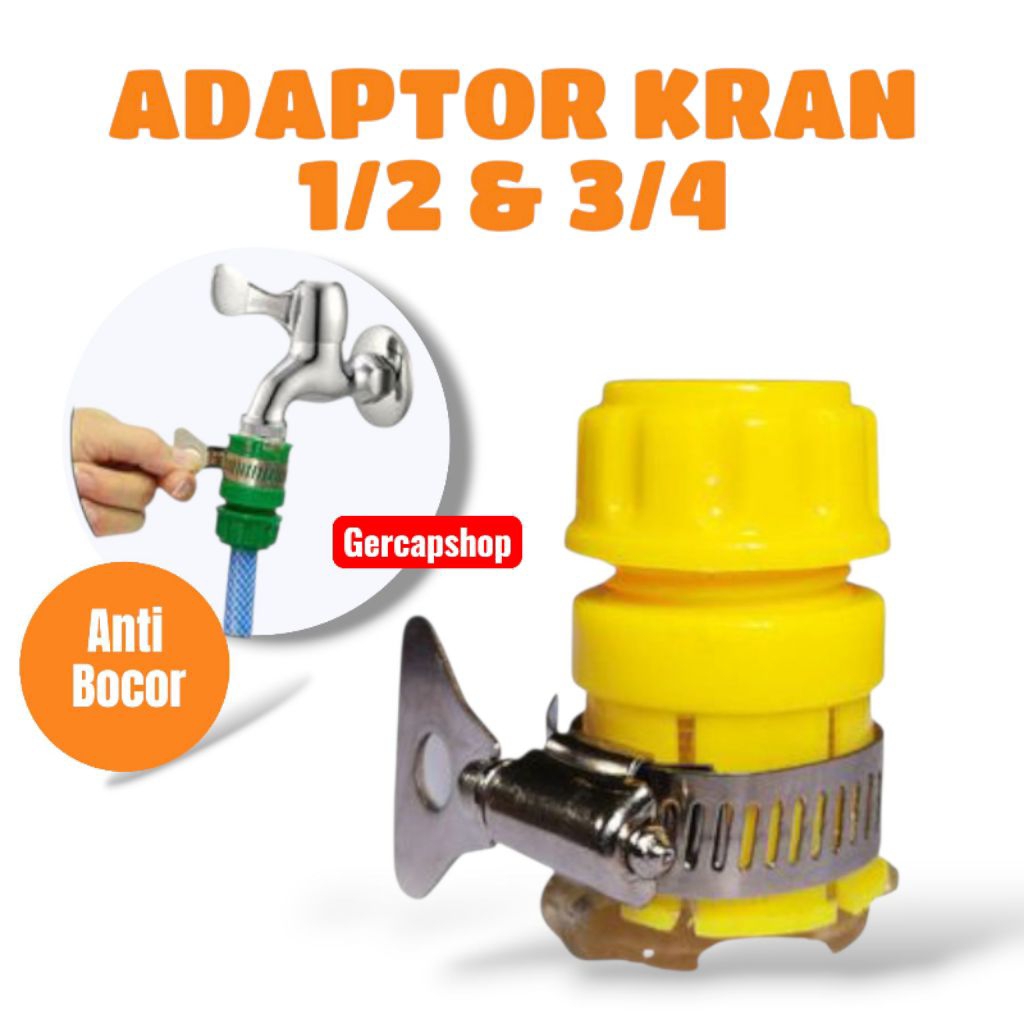 Jual Adaptor Kran 1/2 & 3/4 Ke Selang 1/2 & 5/8 Anti Bocor | Connector ...