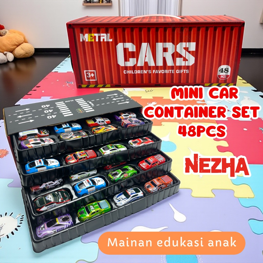 Jual Mobil Mini 48PCS Box Container Mainan Mobilan Mini Anak Pullback ...