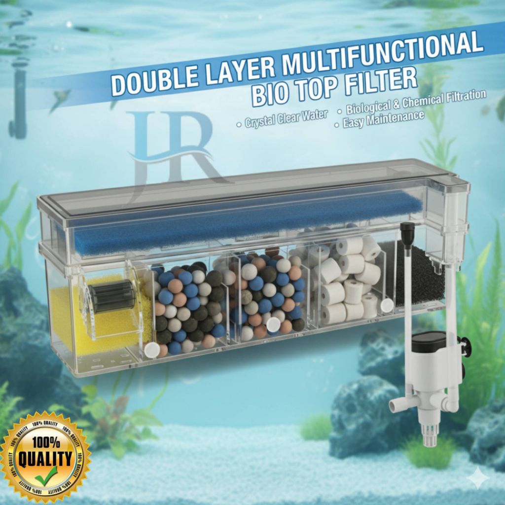 Jual Double layer box multifuctional bio top filter aquarium full set ...