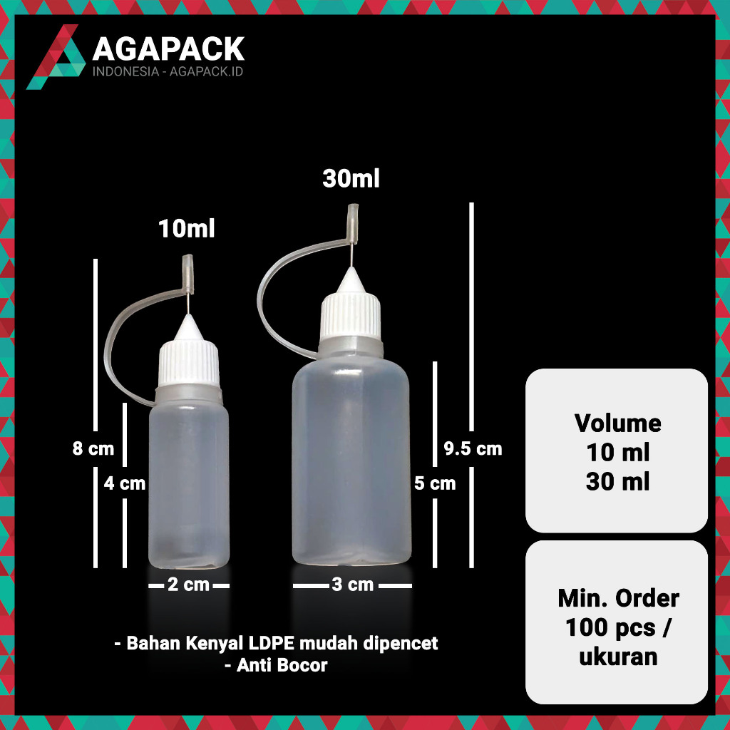 Jual Botol Jarum Tetes 10ml Untuk Isi Tinta Kutek Lem Oli Minyak Grease ...