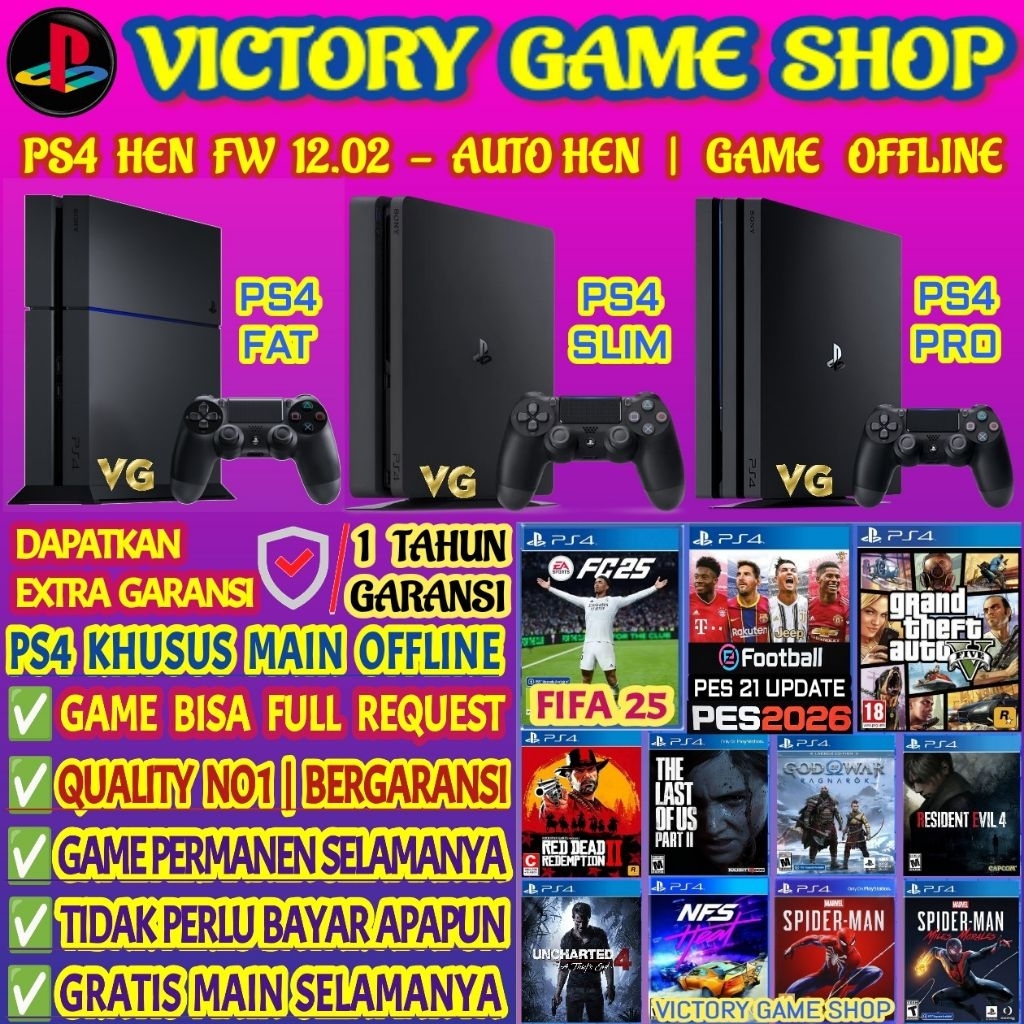 Jual PS4 | PS4 FAT | PS4 SLIM | PS4 PRO | PS4 HEN - FW 12.02 - AUTO HEN ...