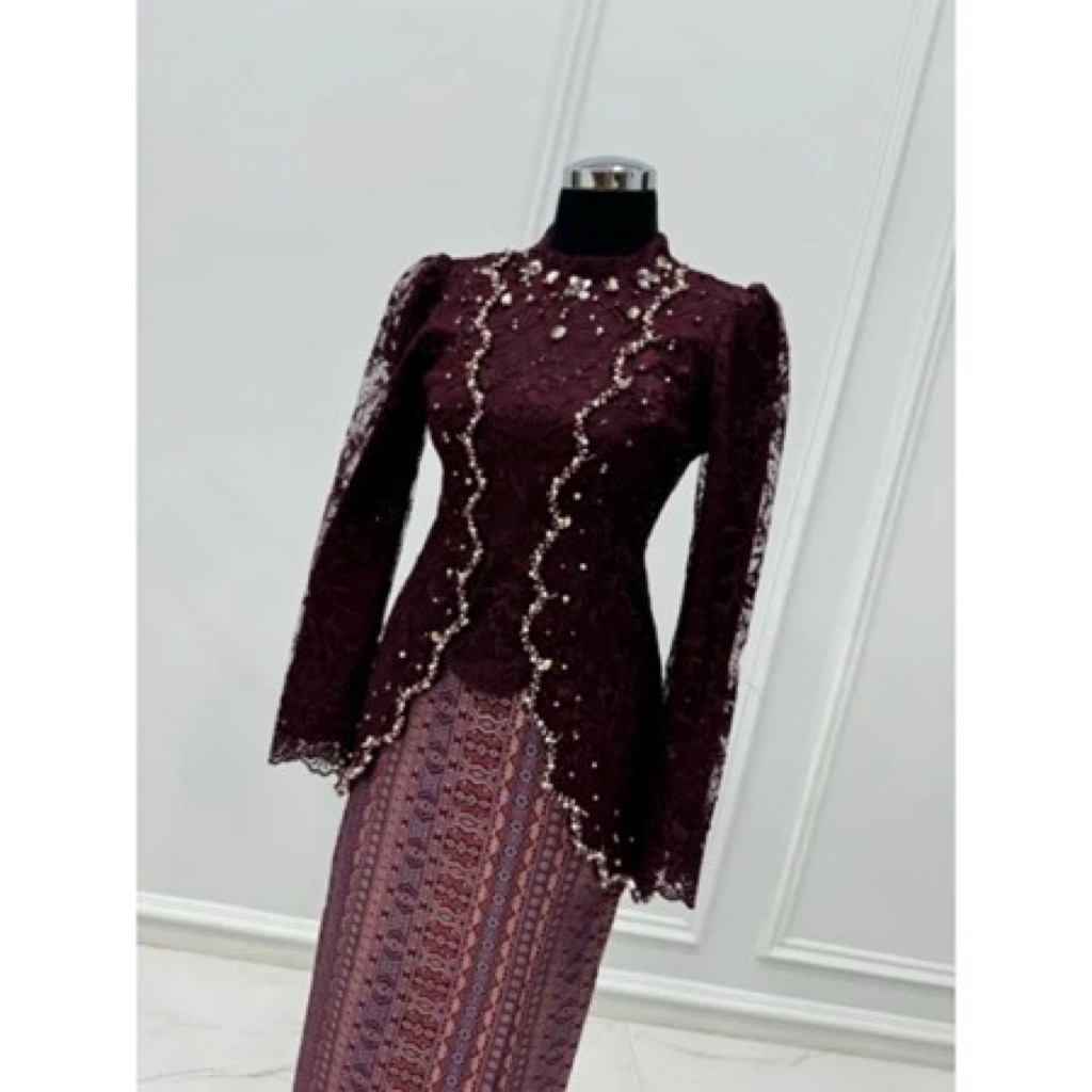 Jual COD Setelan Kebaya Wisuda Kebaya Wanita Lece Furing Baju Formal ...