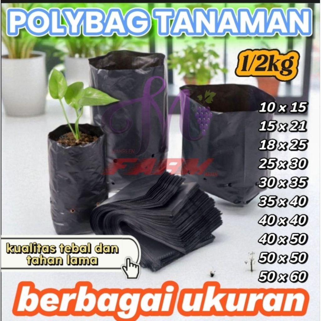 Jual POLYBAG / POLIBAG BERBAGAI UKURAN PAKET 1/2 KG | Shopee Indonesia