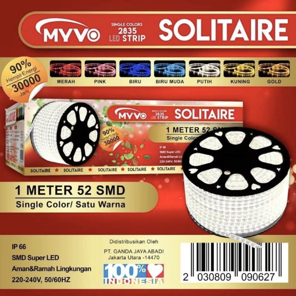 Jual LAMPU SELANG LED STRIP LIGHT MYVO SOLITAIRE SMD 2835 LED SELANG ...