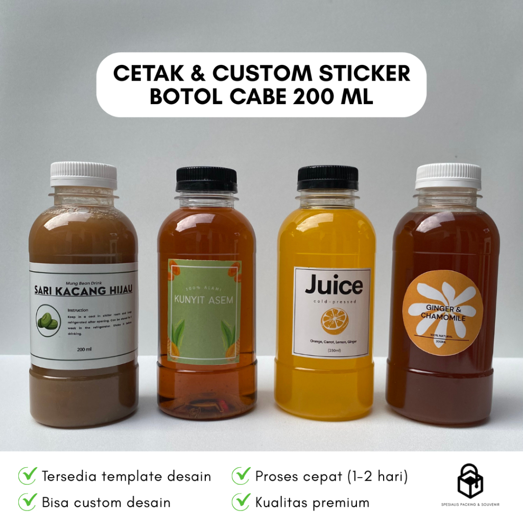 Jual Cetak Custom Stiker Botol Cabe 200 ml | Print Label Sticker Logo ...