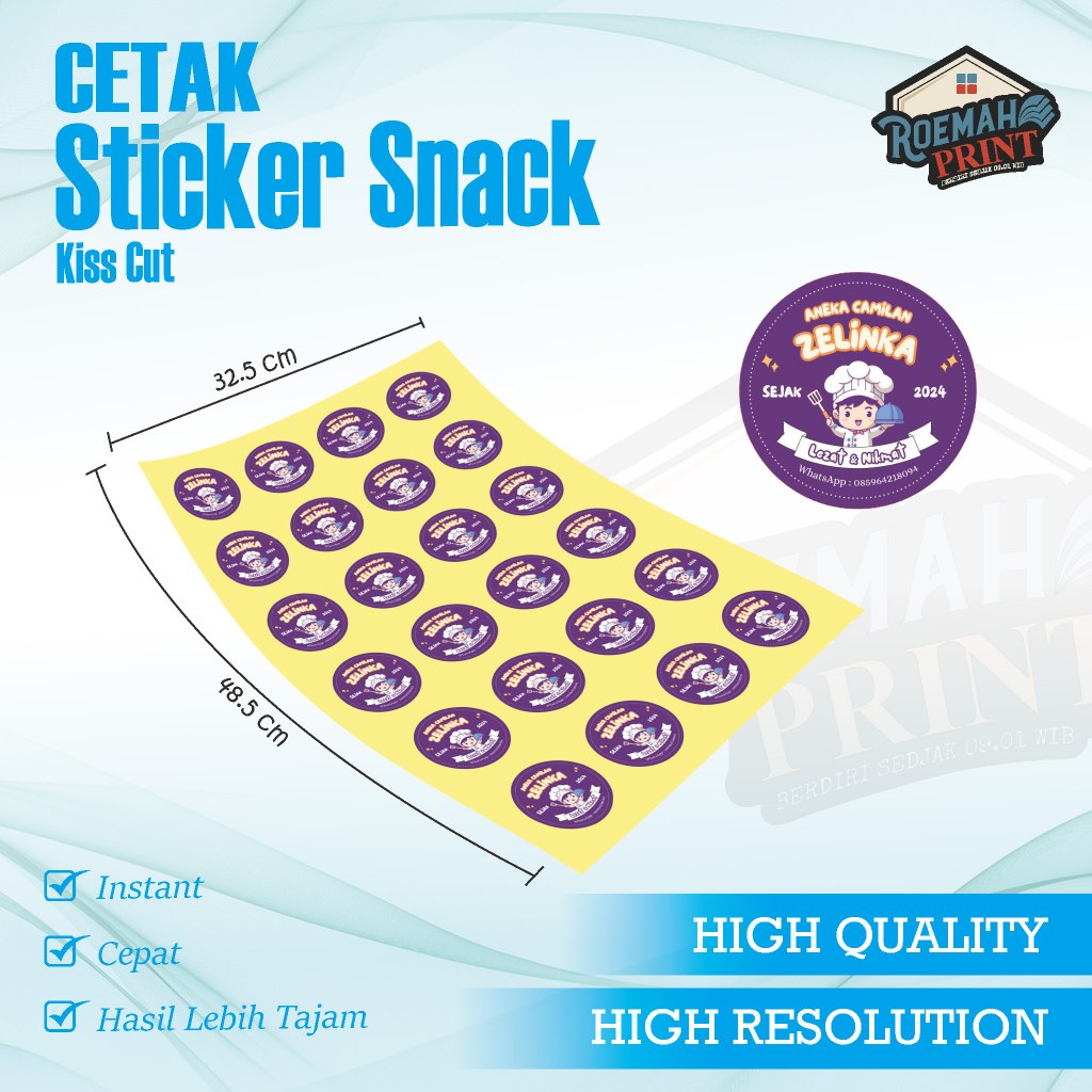 Jual Stiker Snack Cemilan | Print Stiker Snack | Shopee Indonesia