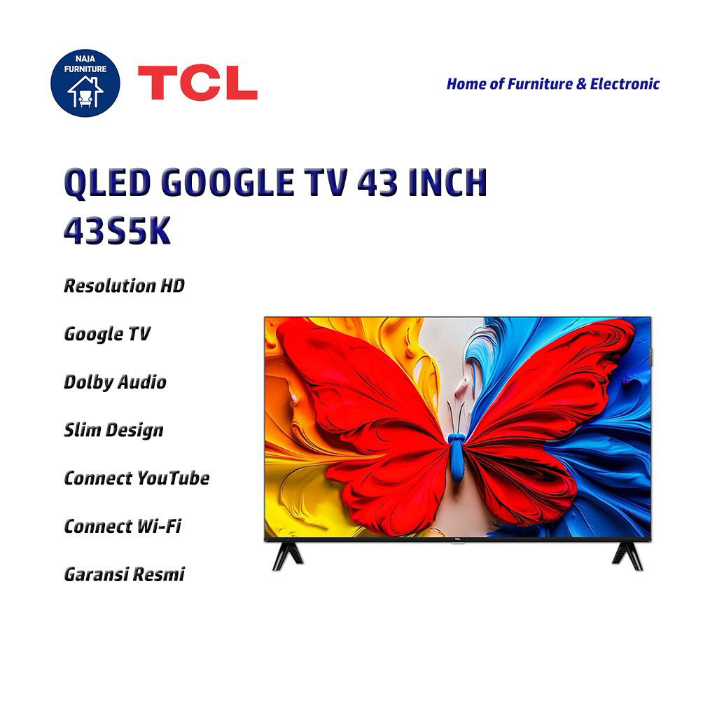 Jual TCL QLED 43 Inch Google TV 43S5K | TCL 43 Inch Google TV | QLED TV ...