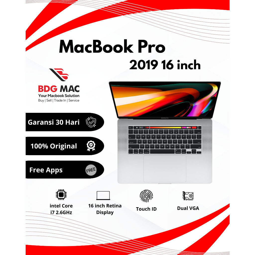 Jual Macbook Pro Retina 2019 16inch i9 64GB 4TB second original ...