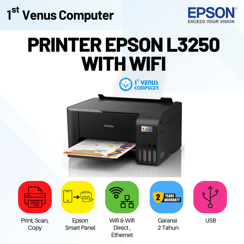 Jual PRINTER EPSON L3250 ALL IN ONE WIFI INK TANK PRINT SCAN COPY ...
