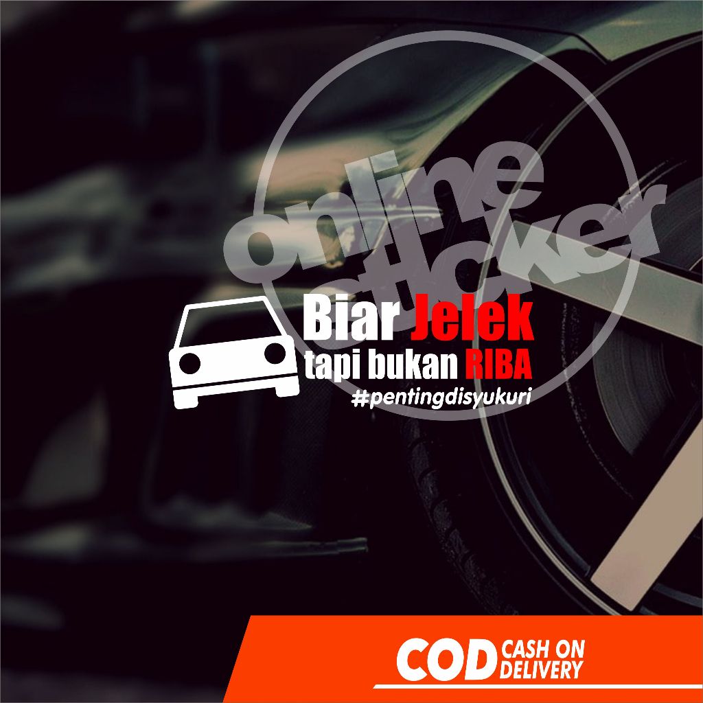 Jual Stiker Biar jelek tapi bukan riba | cutting menyala | Shopee Indonesia