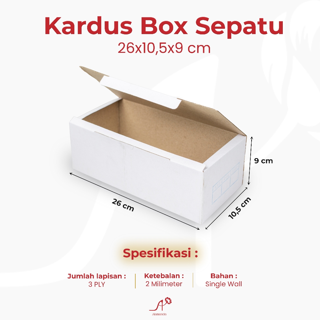 Jual Kardus Dus Polos Box Karton Packing Putih Sepatu / Sandal Ukuran ...