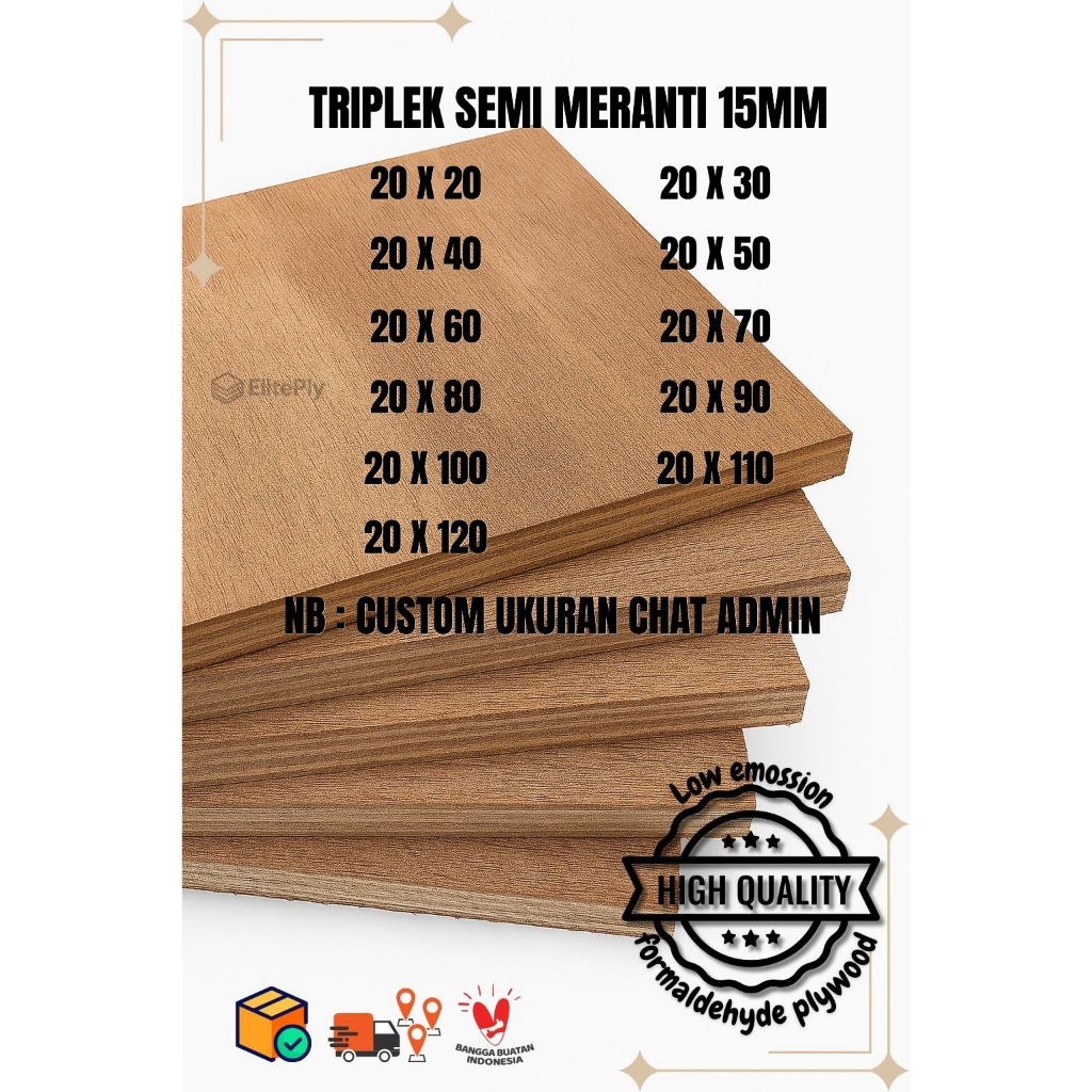 Jual Triplek custom semi meranti 15mm plywood multiplek halus 2 sisi ...