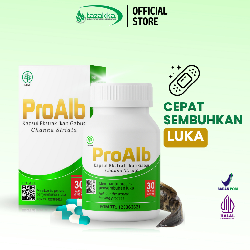 Jual TAZAKKA Pro Alb Kapsul Kutuk Premium Obat Pengering Luka Pasca ...